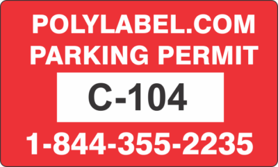 Parking Permit Red - PolyLabel.com
